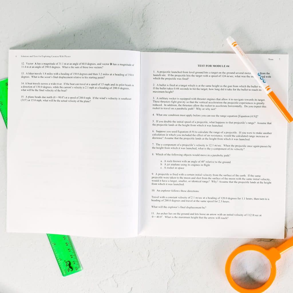 Extra Physics Tests - Apologia